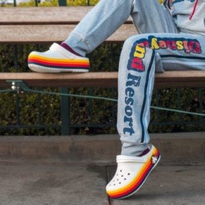 CROCS | Shoes | Disney Platform Rainbow Crocs | Poshmark